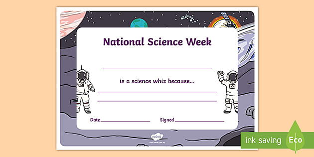 FREE! - National Science Week 2019 Certificates - Twinkl