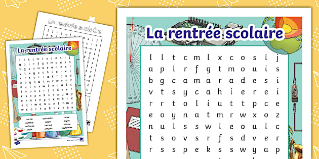 Mots mêlés : La rentrée scolaire (teacher made) - Twinkl