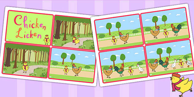 Chicken Licken Story Sequencing Cards