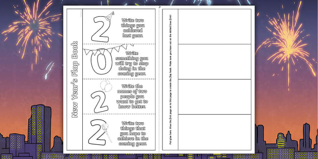Printable New Year's Flap Book | Twinkl New Year Resources