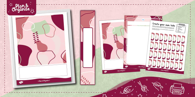 Pink Abstract | Personalised Binder Pack (teacher made)