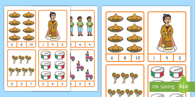 Counting Clip Cards | Hispanic Heritage Month | Twinkl
