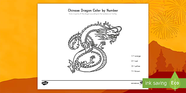 Chinese Dragon Number Coloring Activity | Color by Number