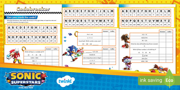 FREE! - 👉 Sonic: Codebreaker Activity [Ages 9-11]