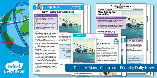 News for Kids: Launch of Flying Car | Reading Comprehension