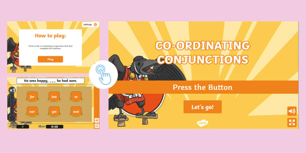 FREE! - * NEW * Co-ordinating Conjunctions Press the Button SPaG Game