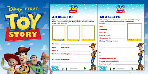 Toy Story: All About Me Worksheets