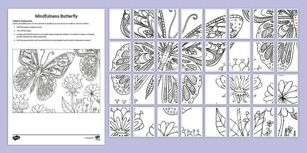 Mindfulness Colouring Butterfly Activity Pack (teacher made)