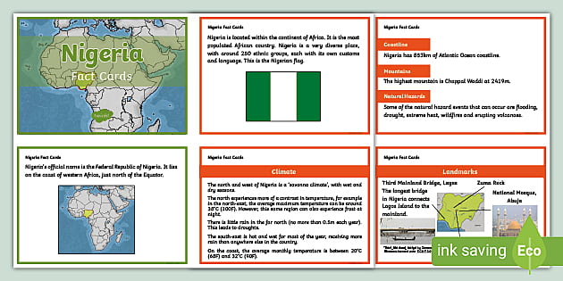 KS2 Nigeria Fact Cards