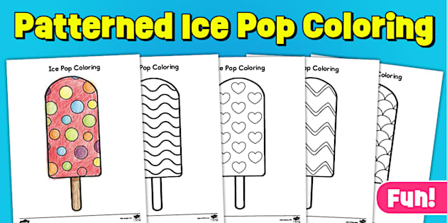 Patterned Ice Pop Coloring Pages