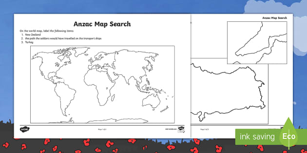 ANZAC Troops Mapping Worksheet (teacher made) - Twinkl