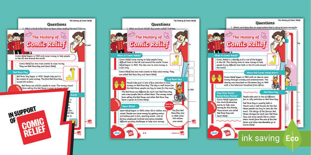 FREE! - The History of Comic Relief Differentiated Reading Comprehension