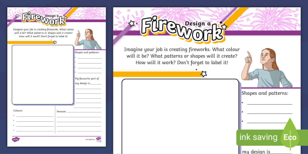 Design a Firework Worksheet (professor feito) - Twinkl