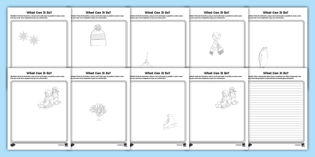 What Can It Be? Winter Edition Drawing Worksheet for 3rd-5th Grade