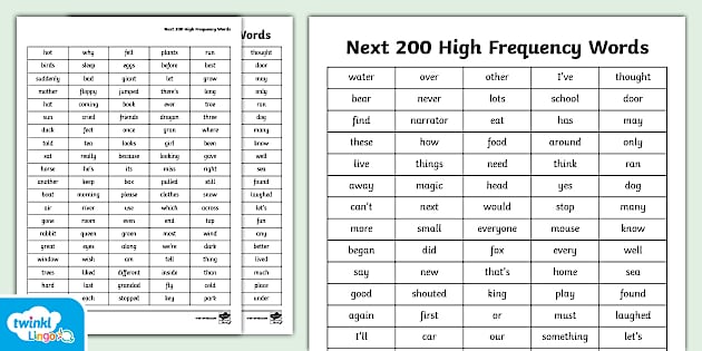 Next 200 High Frequency Words (teacher made) - Twinkl