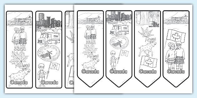 Marque-pages à colorier : Canada - Twinkl