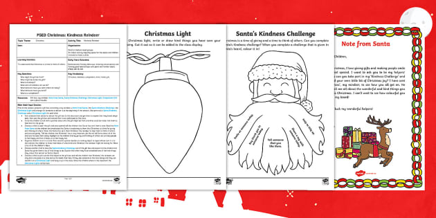 PSED: Christmas - Kindness Reindeer Adult Input Plan and Resource Pack