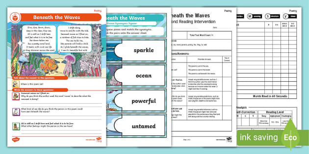 Level 7: 'Beneath the Waves' 60-Second Reading Set 2 Intervention Pack