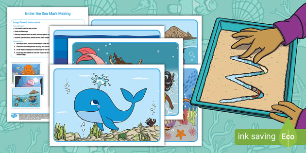 EYFS Under the Sea Mark-Making Image Reveal Activity