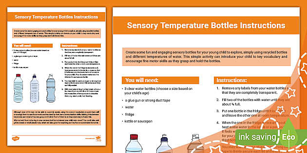 Sensory Temperature Bottles Craft Instructions - Twinkl