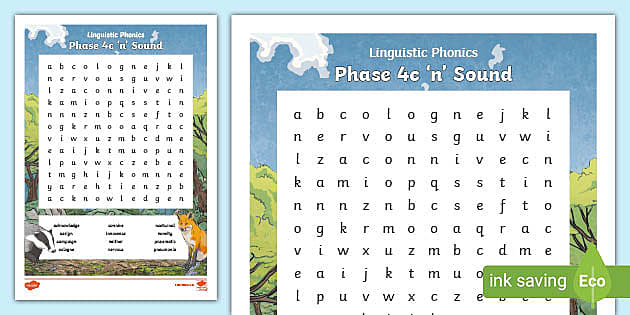 Linguistic Phonics Phase 4c 'n' Sound Word Search