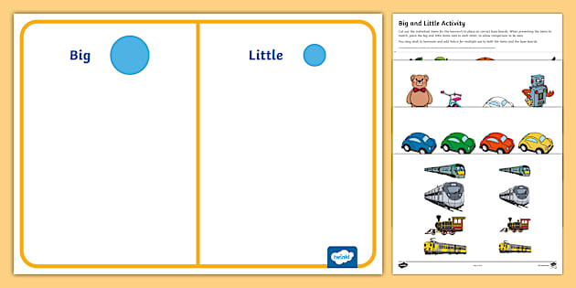 Workstation Resource Pack: Big and Small Sorting Activities