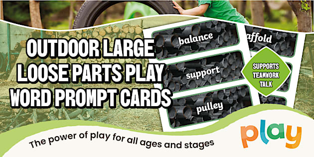Outdoor Large Loose Parts Play Word Prompt Cards