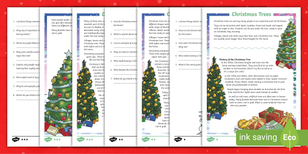 Christmas Tree Reading Comprehension Activity - Primary