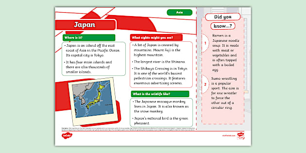 KS1 Japan Fact File (teacher made) - Twinkl