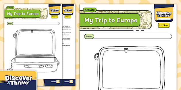 A Trip to Europe Research Activity Sheet 2nd Class - Twinkl