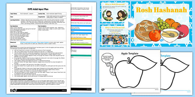 Rosh Hashanah Apple Printing EYFS Adult Input Plan and Resource Pack
