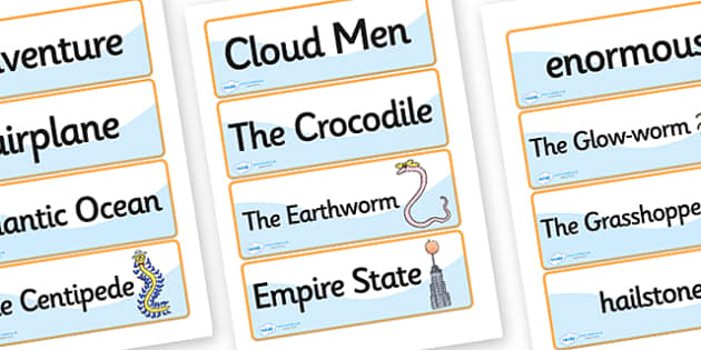 FREE! - Word Cards to Support Teaching on James and the Giant Peach