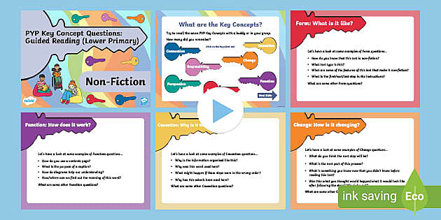 Lower Primary PYP Concept Questions: Reading non-fiction PPT