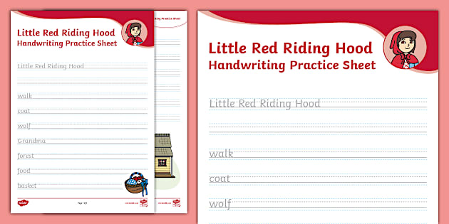 Little Red Riding Hood Handwriting Sheet - Twinkl