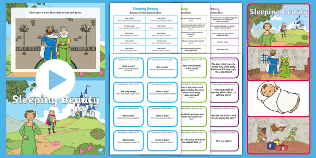 Sleeping Beauty with Blanks Level Question Cards - Twinkl