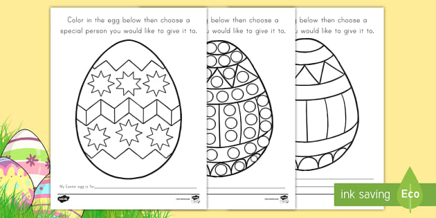 Easter Egg Sharing Coloring Activity (teacher made)