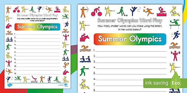 Summer Olympics Word Play Activity Sheet - Twinkl Canada