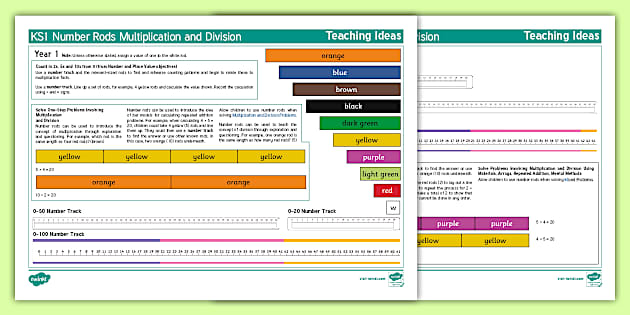 KS1 Number Rods Multiplication and Division Teaching Ideas