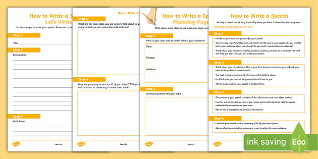 Speech Writing Guide PDF Template Primary Resource