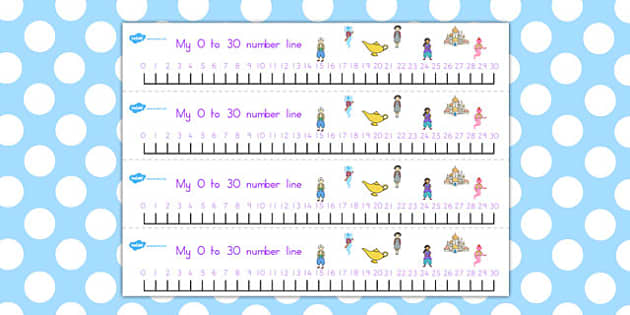 FREE! - Aladdin Number Lines 0 30 (teacher made) - Twinkl