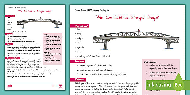Build the Strongest Bridge STEM Activity (teacher made) Build the Strongest Bridge STEM Activity (teacher made)