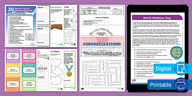 World Kindness Day Activity Pack for 3rd-5th Grade
