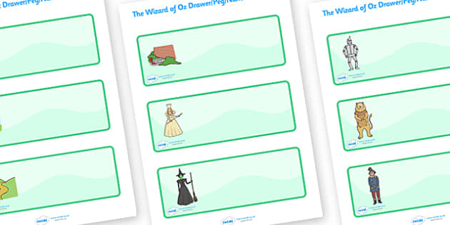 Wizard of Oz Editable Drawer Peg Name Labels - Twinkl