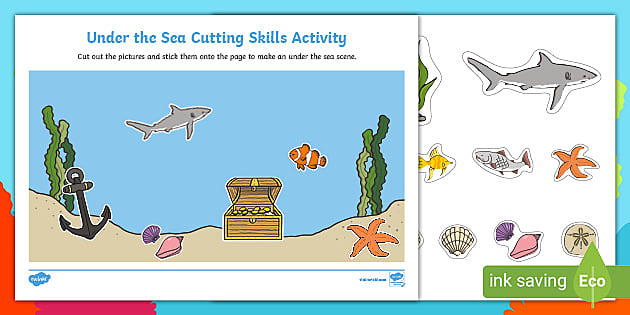 Under the Sea Cutting Skills Activity (teacher made)