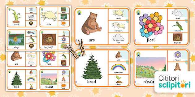 FREE! - Litera O: Roni și norii – Asociază cuvintele care rimează