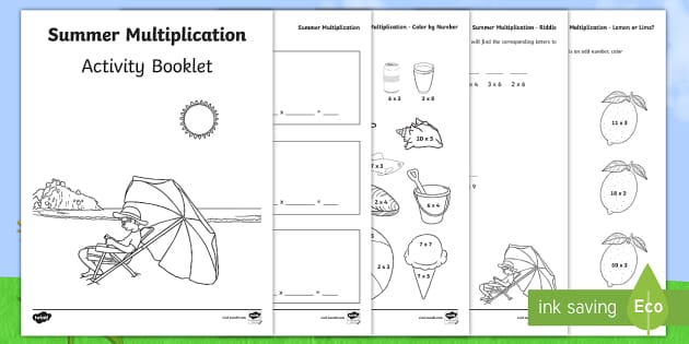 Summer Multiplication Activity Booklet