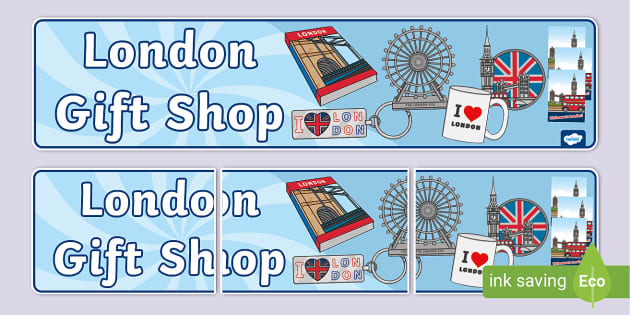 London Gift Shop Display Banner (Teacher-Made) - Twinkl