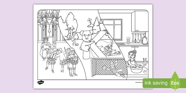 * NEW * K Sound Loaded Scene Colouring Page, The Letter K
