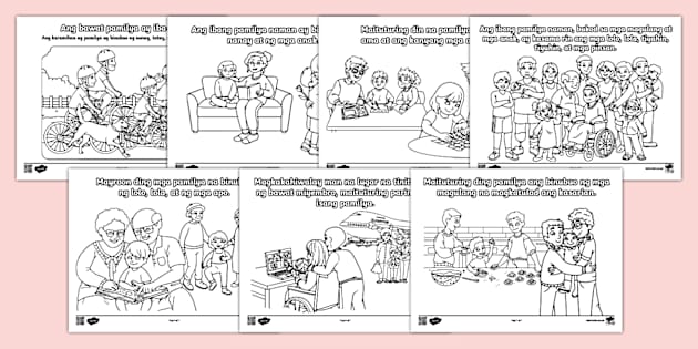 National Family Week Coloring Sheets | Philippines | Twinkl