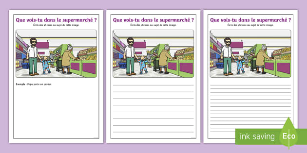 Supports imagés pour la production d'écrits : Au supermarché